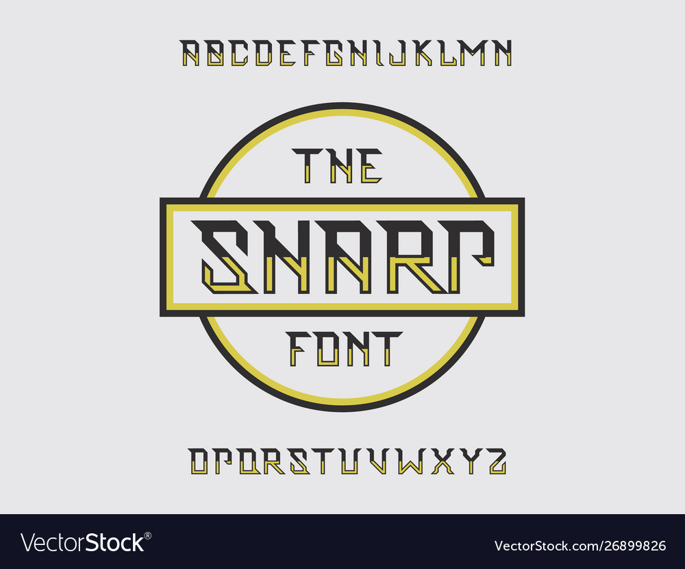 Sharp font alphabet Royalty Free Vector Image - VectorStock
