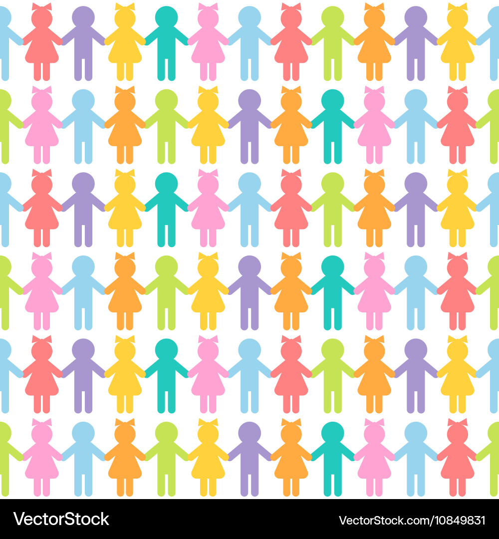 Background with girls and boys Royalty Free Vector Image