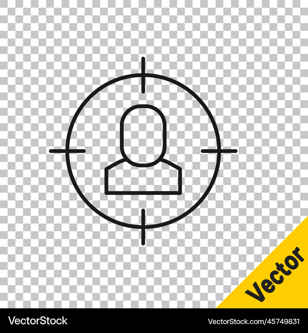 Black line head hunting icon isolated on Vector Image