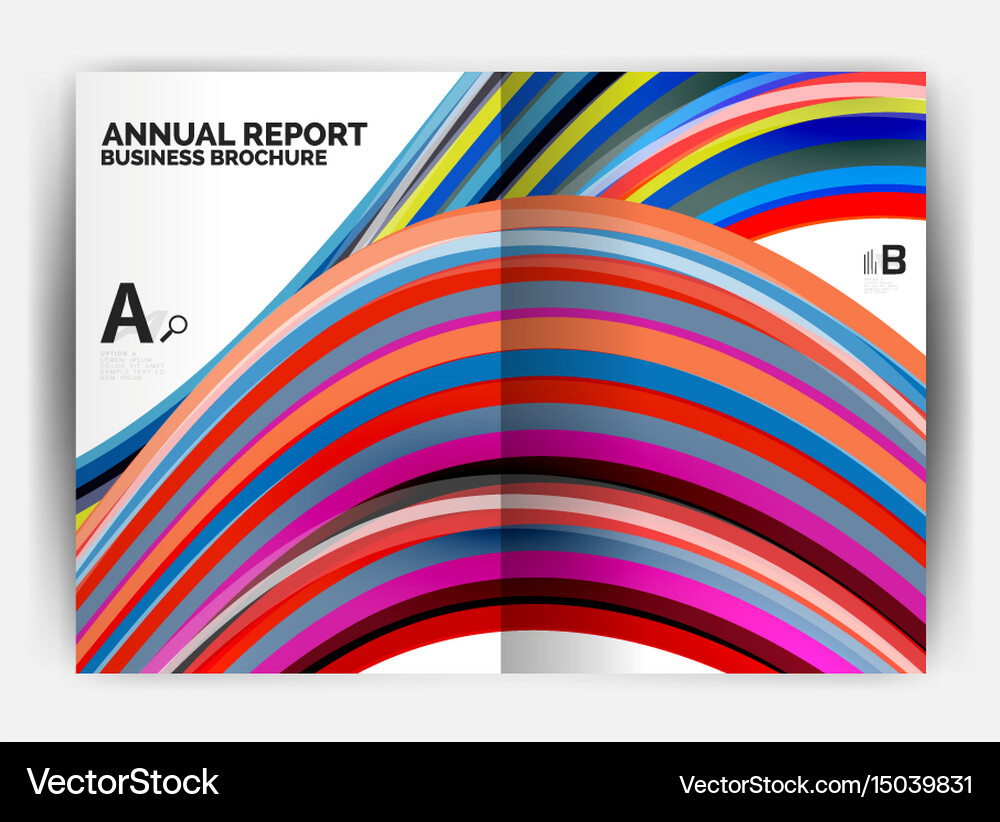 Business report cover template wave Royalty Free Vector