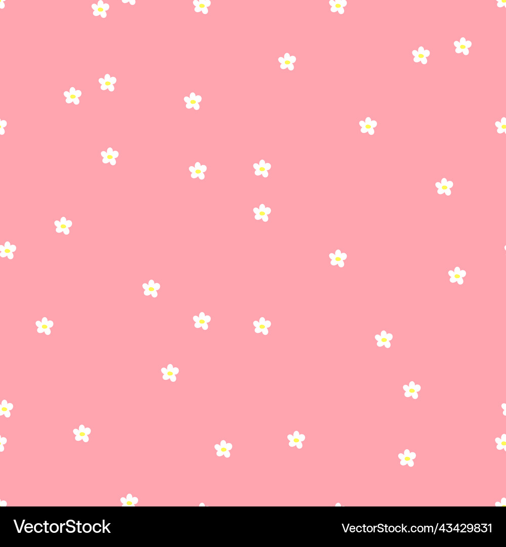 Cute little daisies on a pink background Vector Image