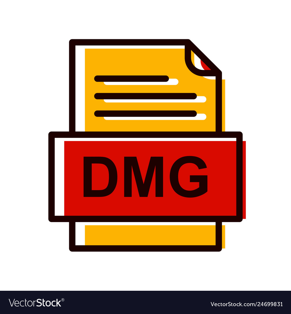 Dmg file document icon Royalty Free Vector Image