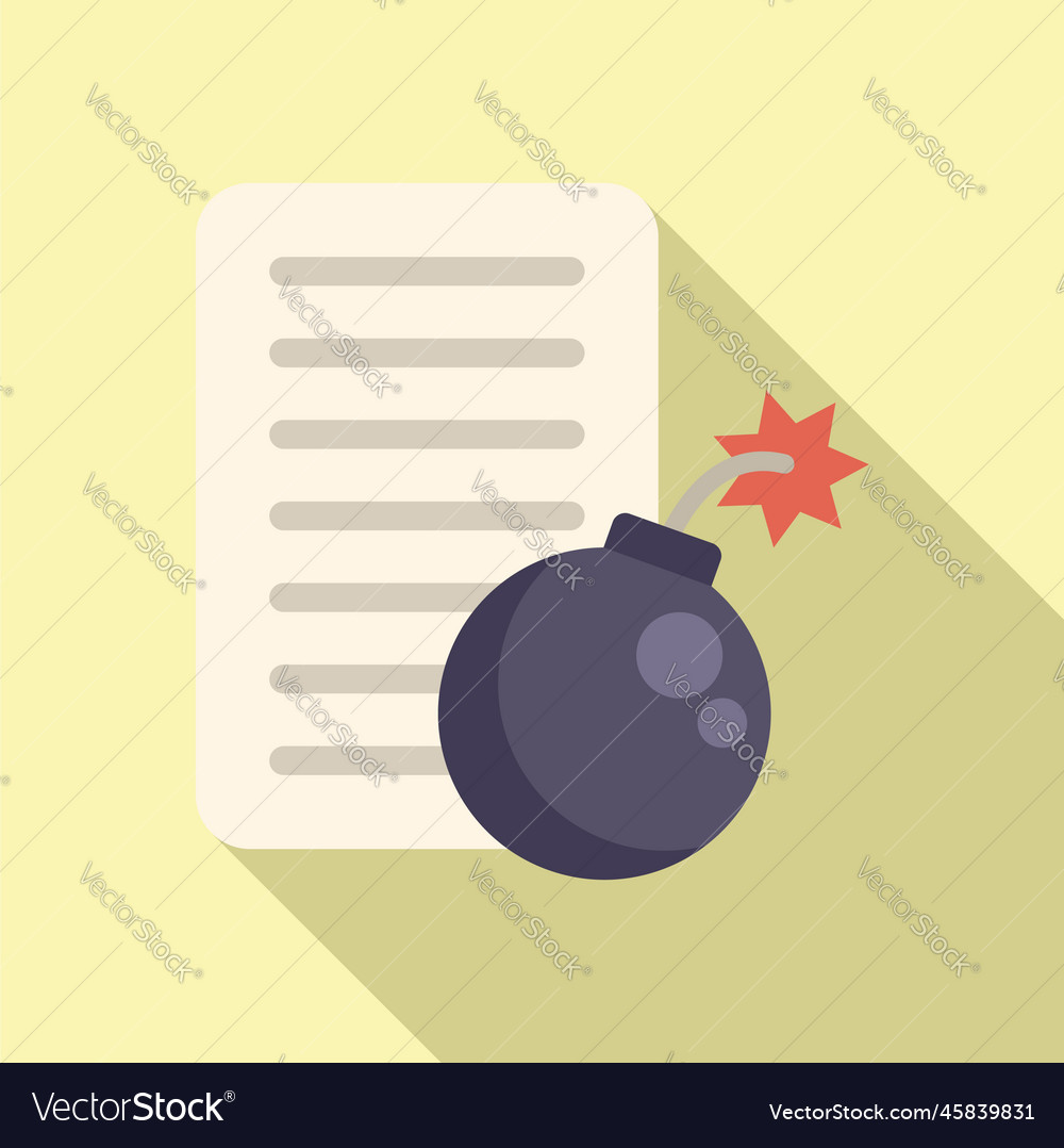 File data bomb icon flat hacker error Royalty Free Vector