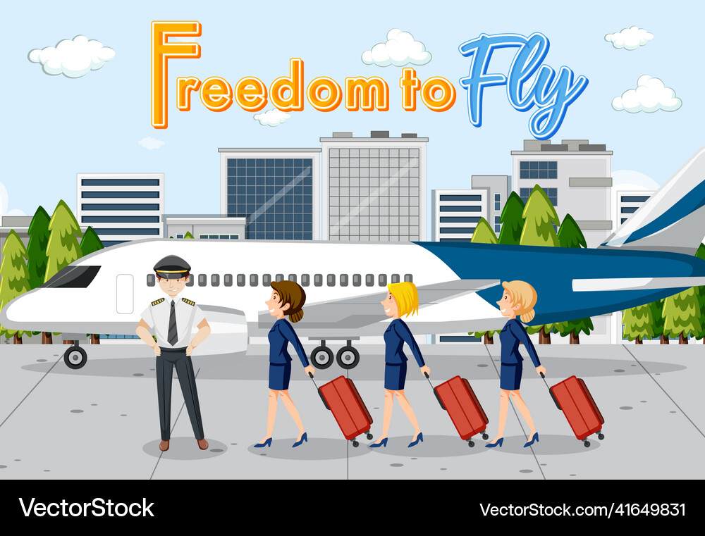 Freedom to fly typography design with aircrew Vector Image
