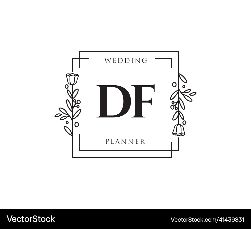 Initial df feminine logo usable for nature salon Vector Image