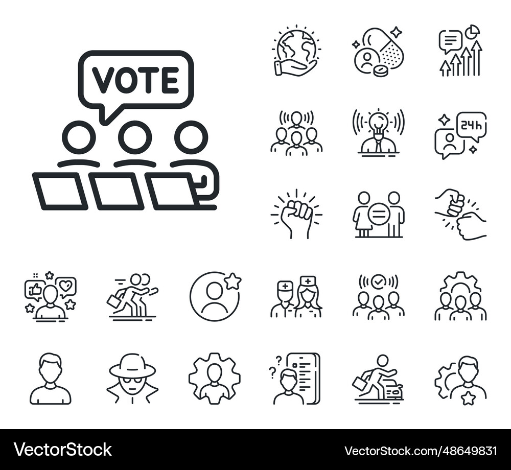 Online voting line icon internet vote sign Vector Image