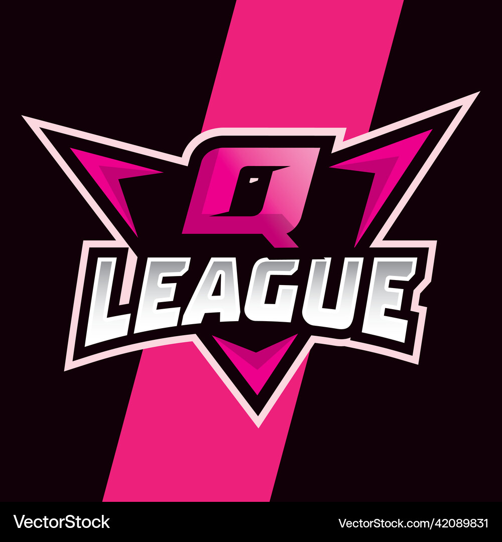 Q initial letter esport logo design gaming Vector Image