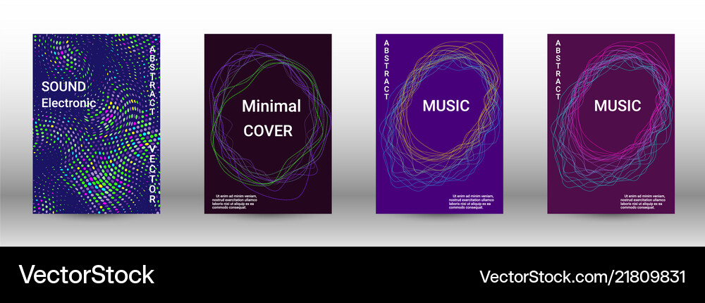 Set of modern abstract musical backgrounds Vector Image