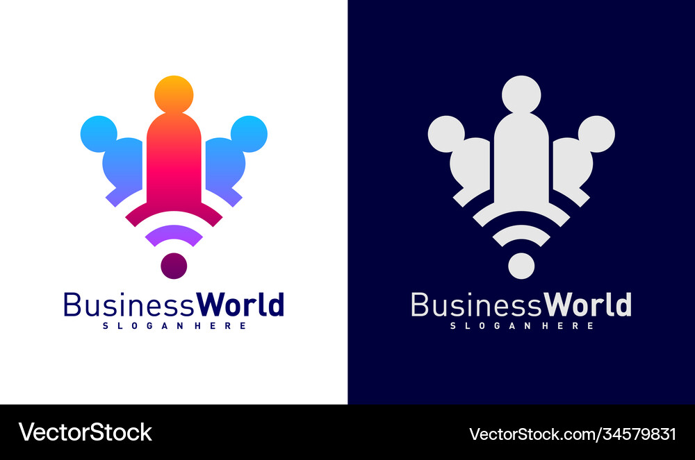 Smart people logo design colorful logo Royalty Free Vector