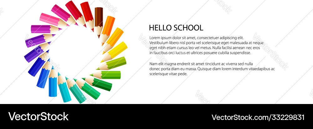 Sun from color pencils banner Royalty Free Vector Image