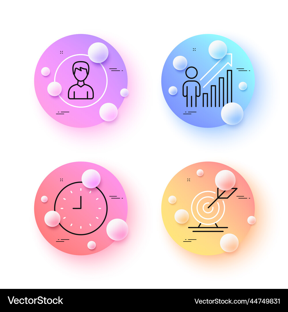 Target goal employee result and clock minimal Vector Image