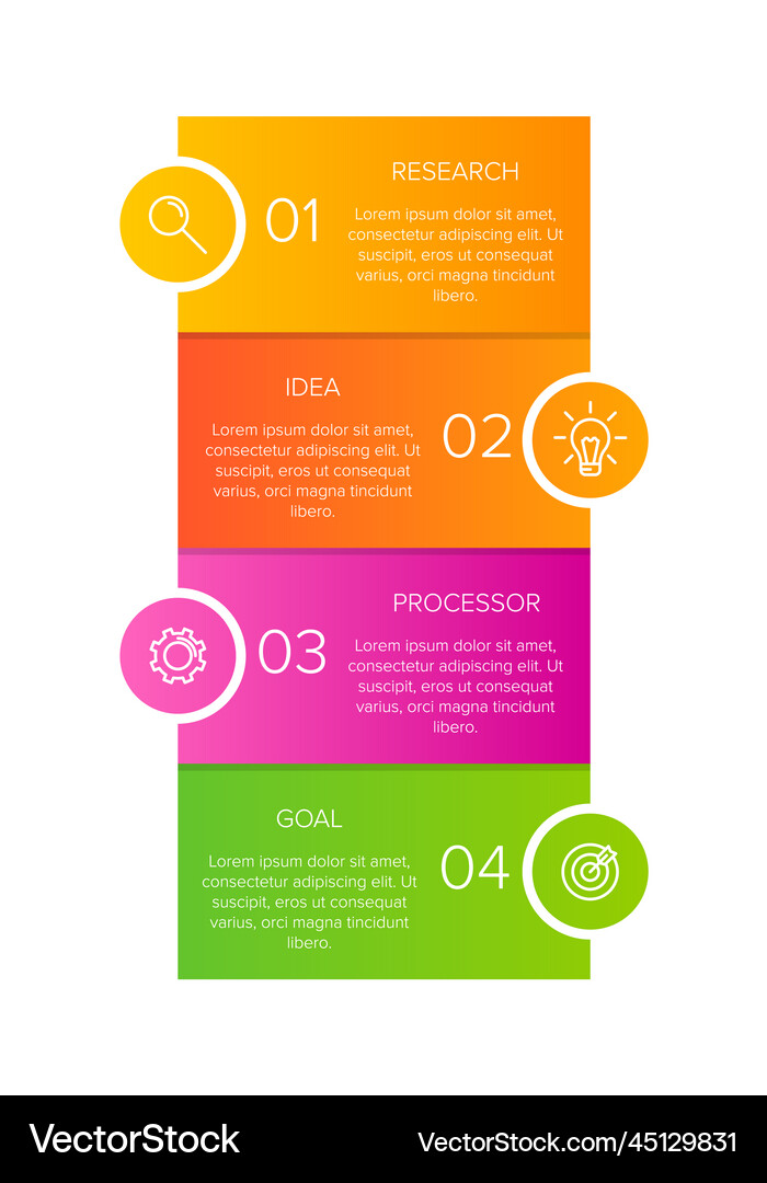 Vertical infographic design with icons and 4 Vector Image
