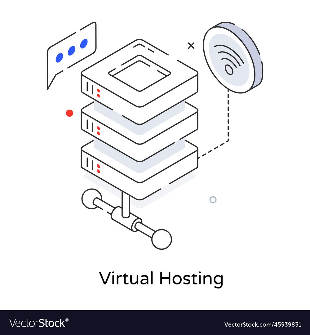 Virtual hosting Royalty Free Vector Image - VectorStock