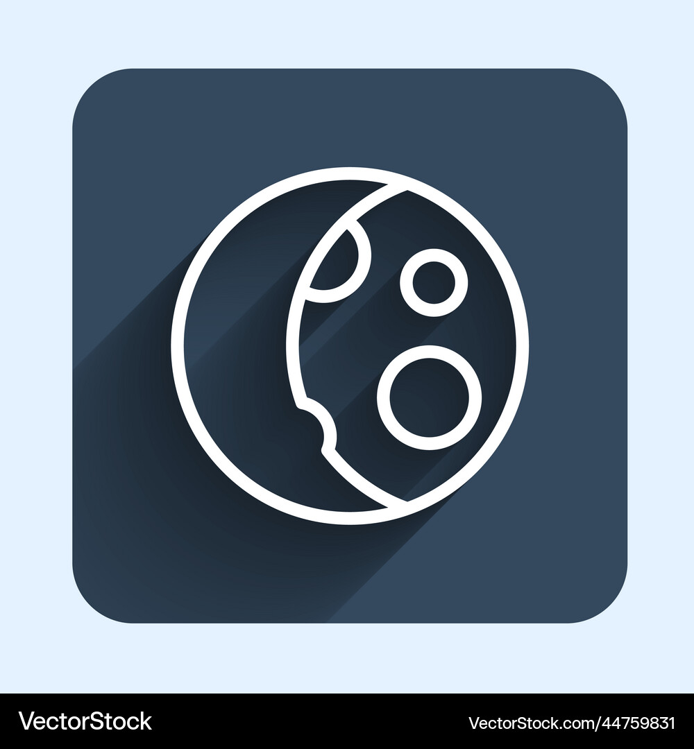 White line moon phases icon isolated with long Vector Image