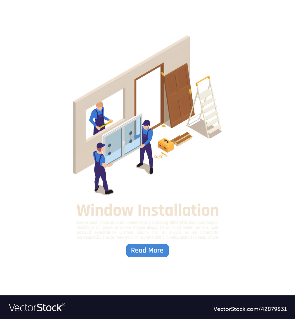 Windows installation isometric composition Vector Image