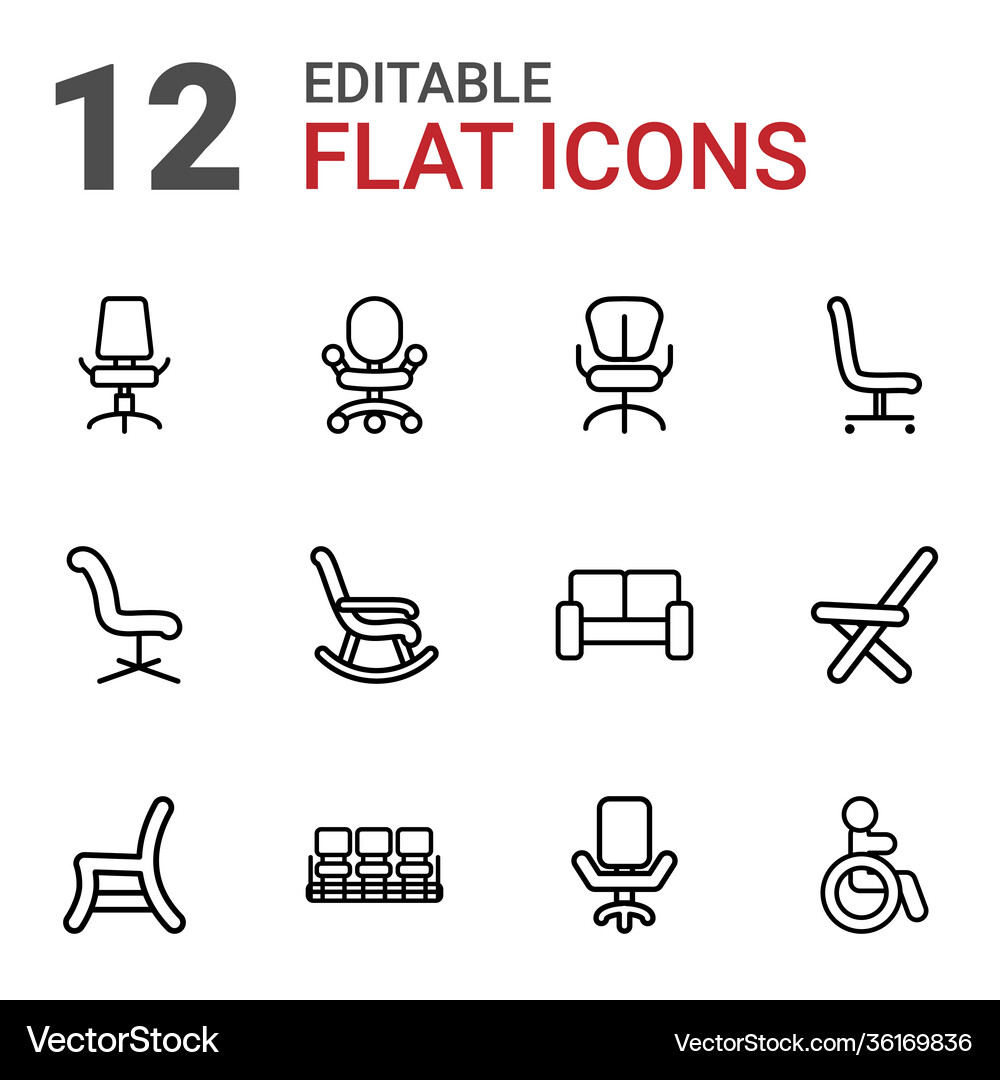 12 armchair icons Royalty Free Vector Image - VectorStock