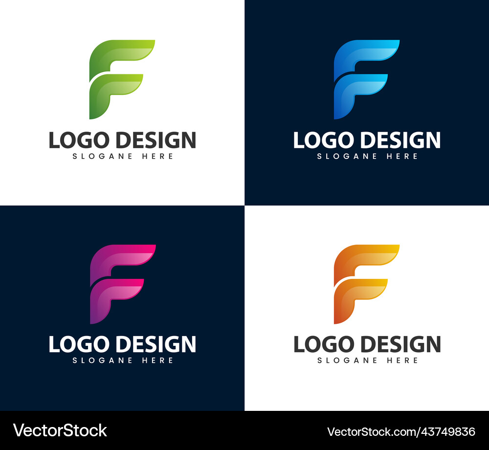 Abstract modern letter f logo design Royalty Free Vector
