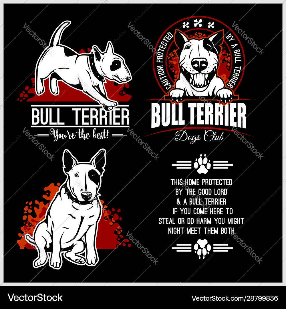 Bull Terrier Logo Bull Terrier Bulterriër Sticker | Hondensticker