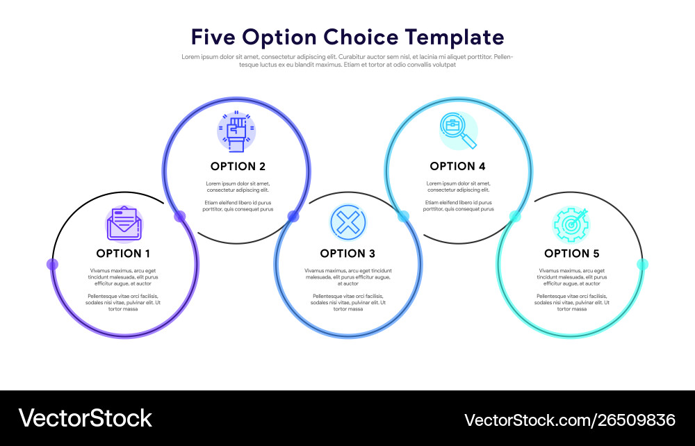 Business model with 5 options and choices Vector Image
