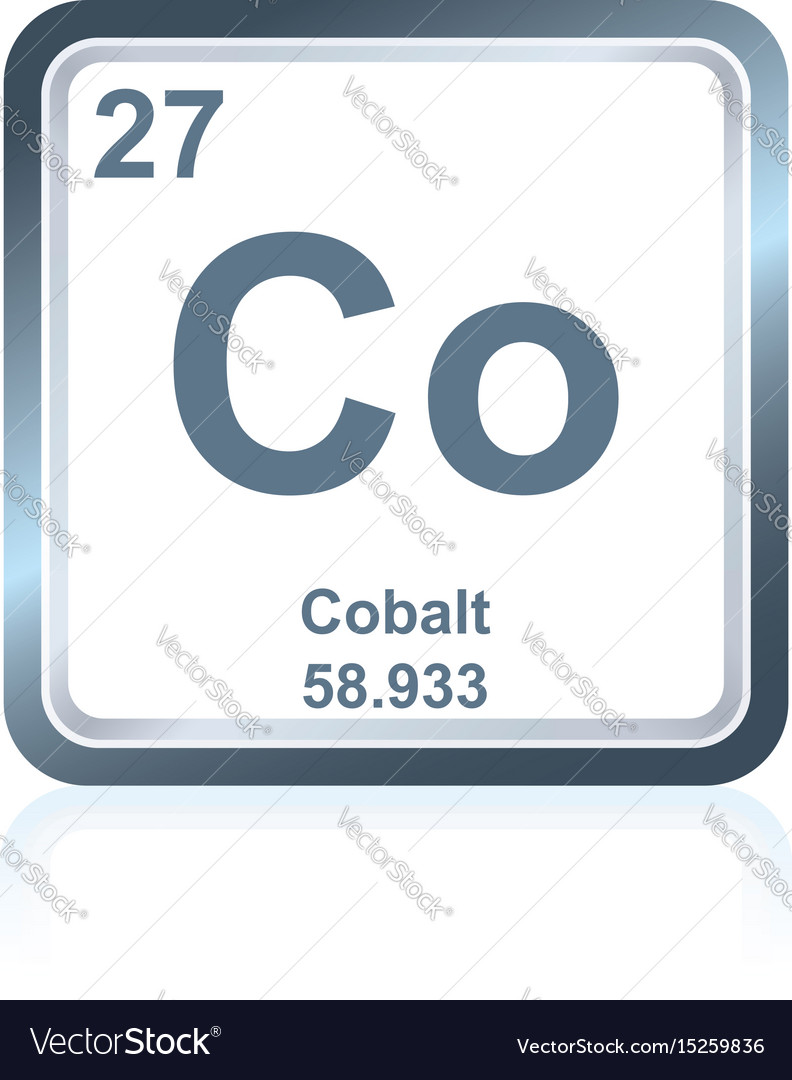 Chemical element cobalt from the periodic table Vector Image