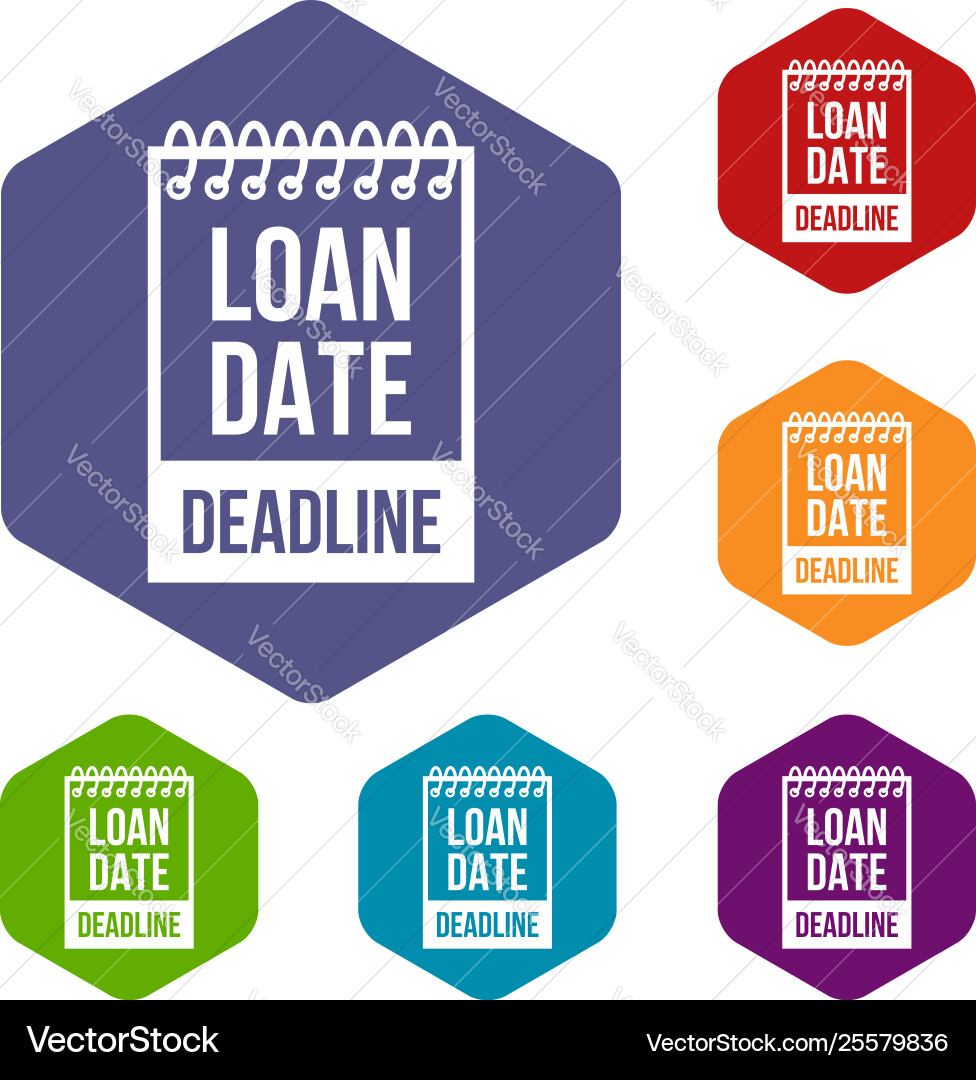 Deadline icons hexahedron Royalty Free Vector Image