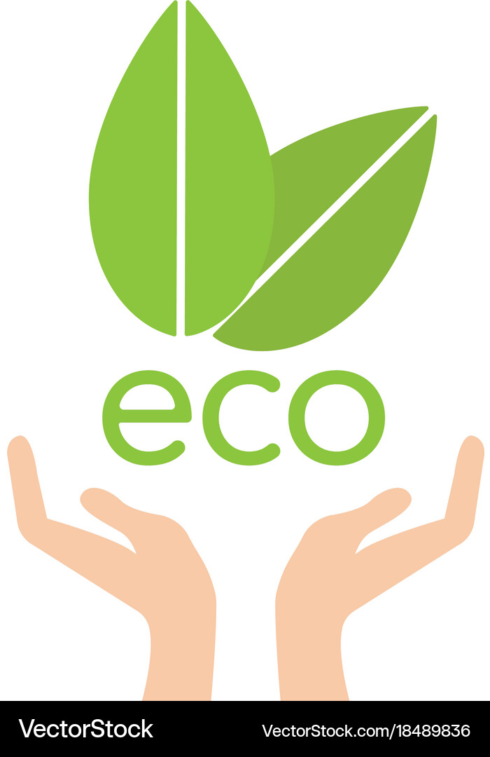 Eco hand with leaves helping nature concept Vector Image