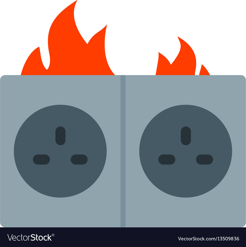 Fire in socket Royalty Free Vector Image - VectorStock