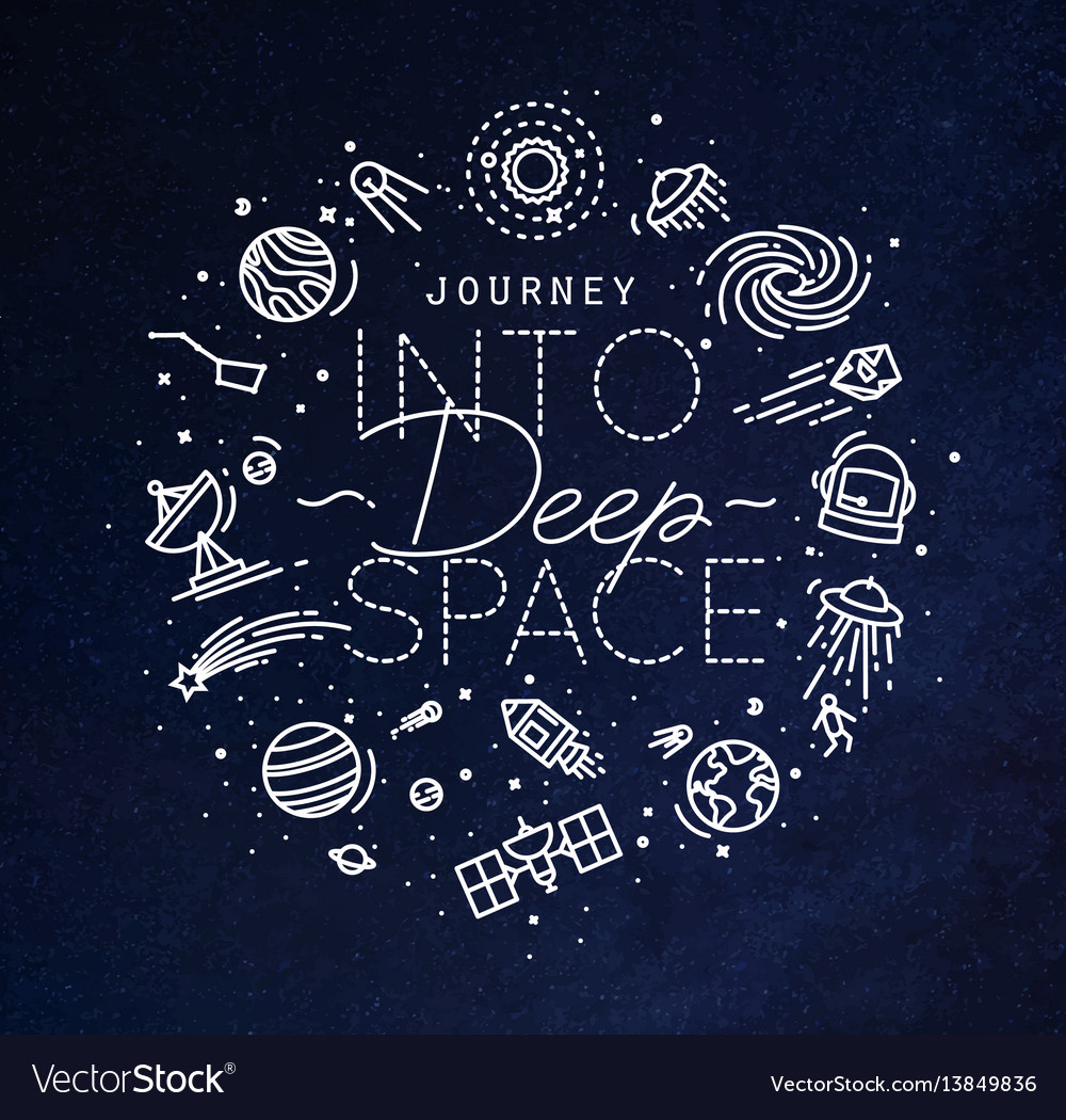 Flat deep space monogram blue Royalty Free Vector Image