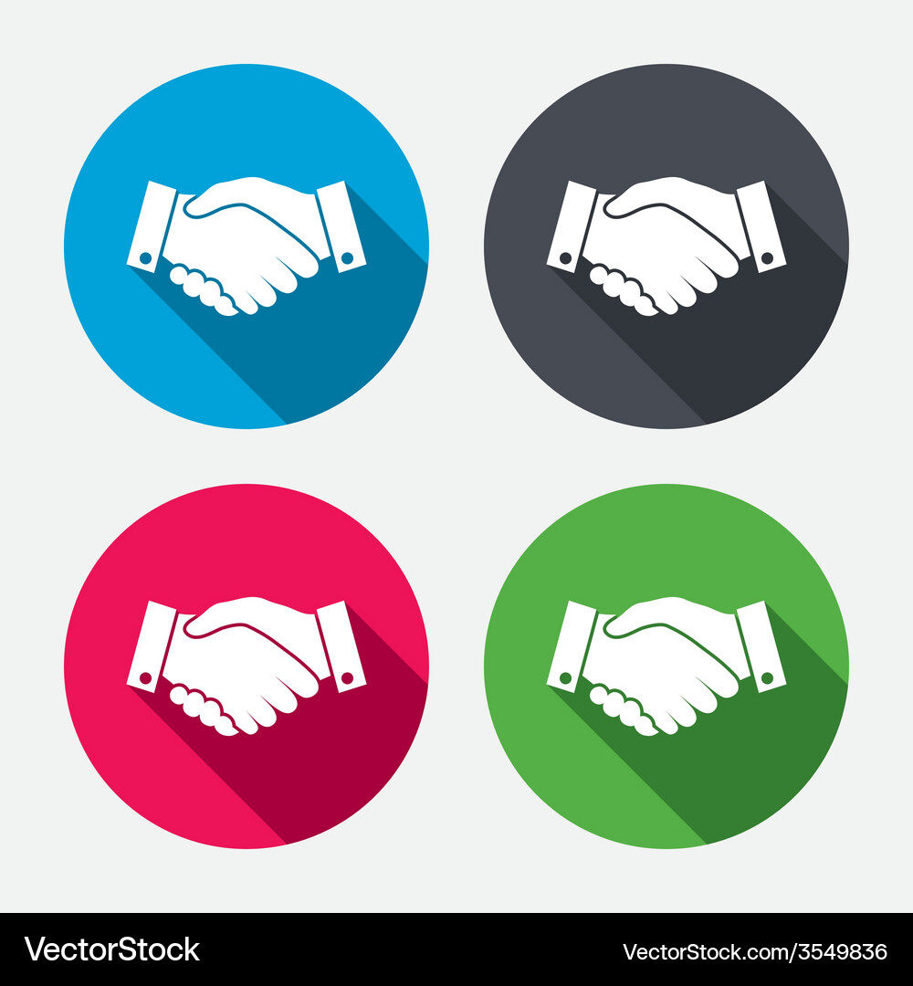Handshake sign icon successful business symbol Vector Image