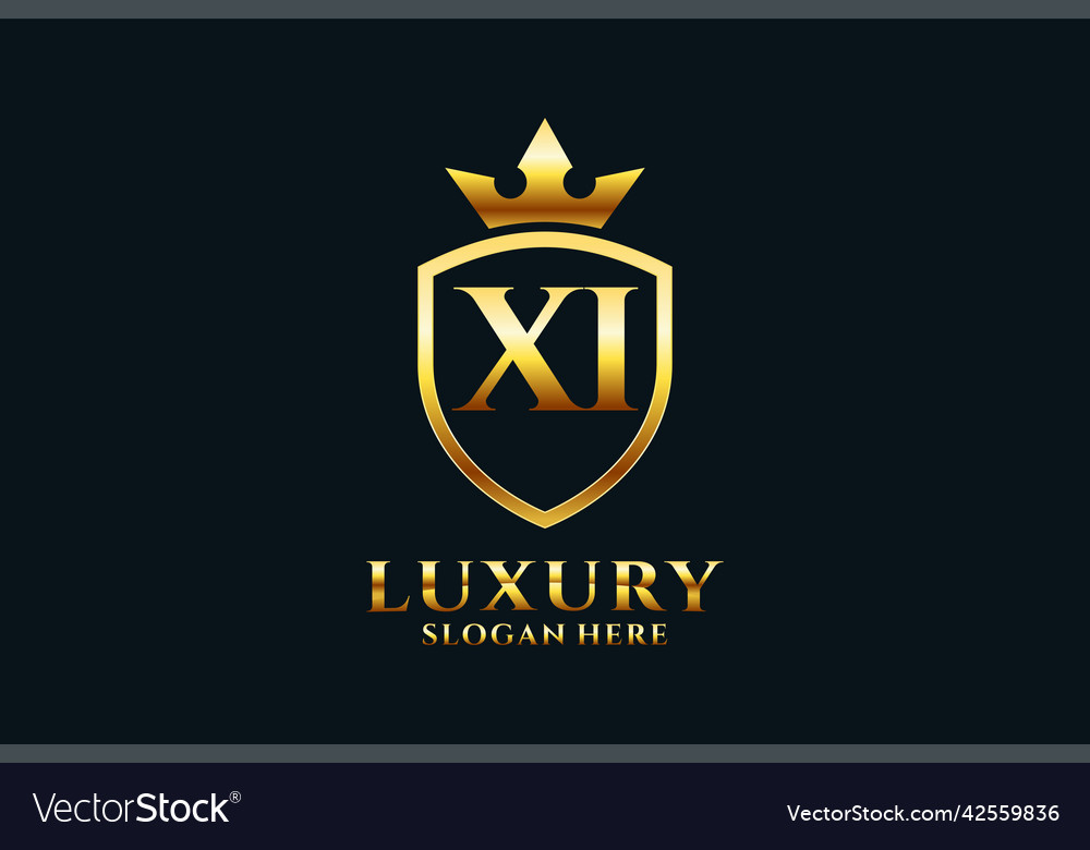 Initial xi elegant luxury monogram logo or badge Vector Image