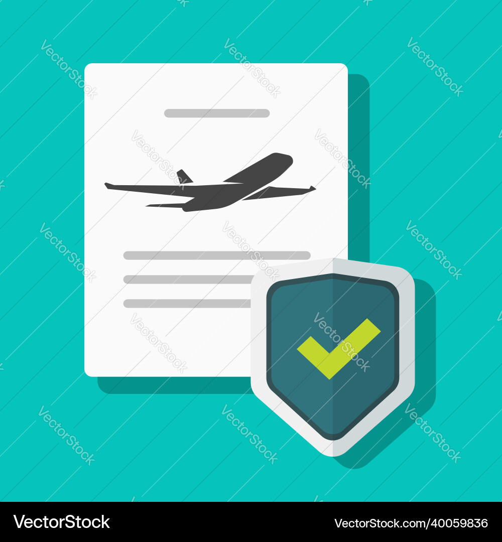 Insurance of flight protection policy Royalty Free Vector