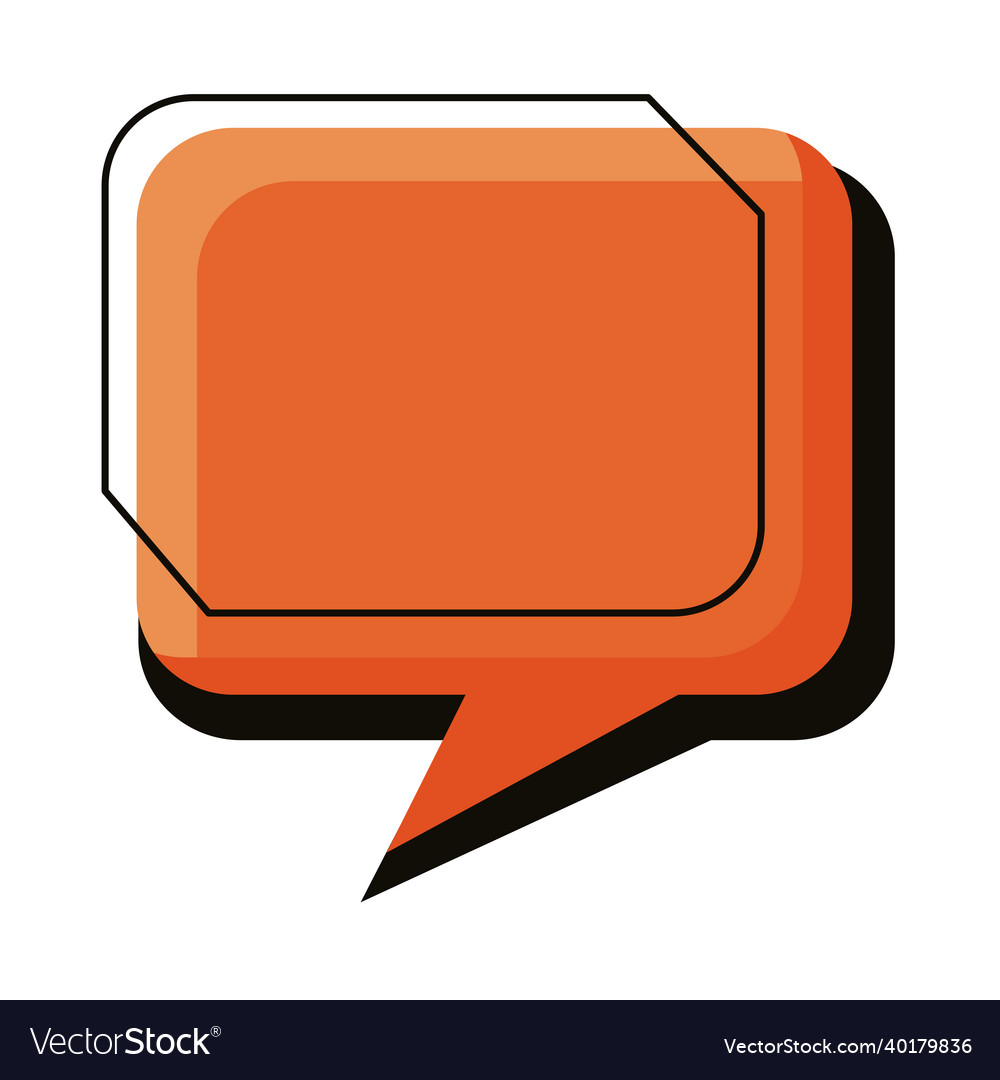 Orange text bubble Royalty Free Vector Image - VectorStock