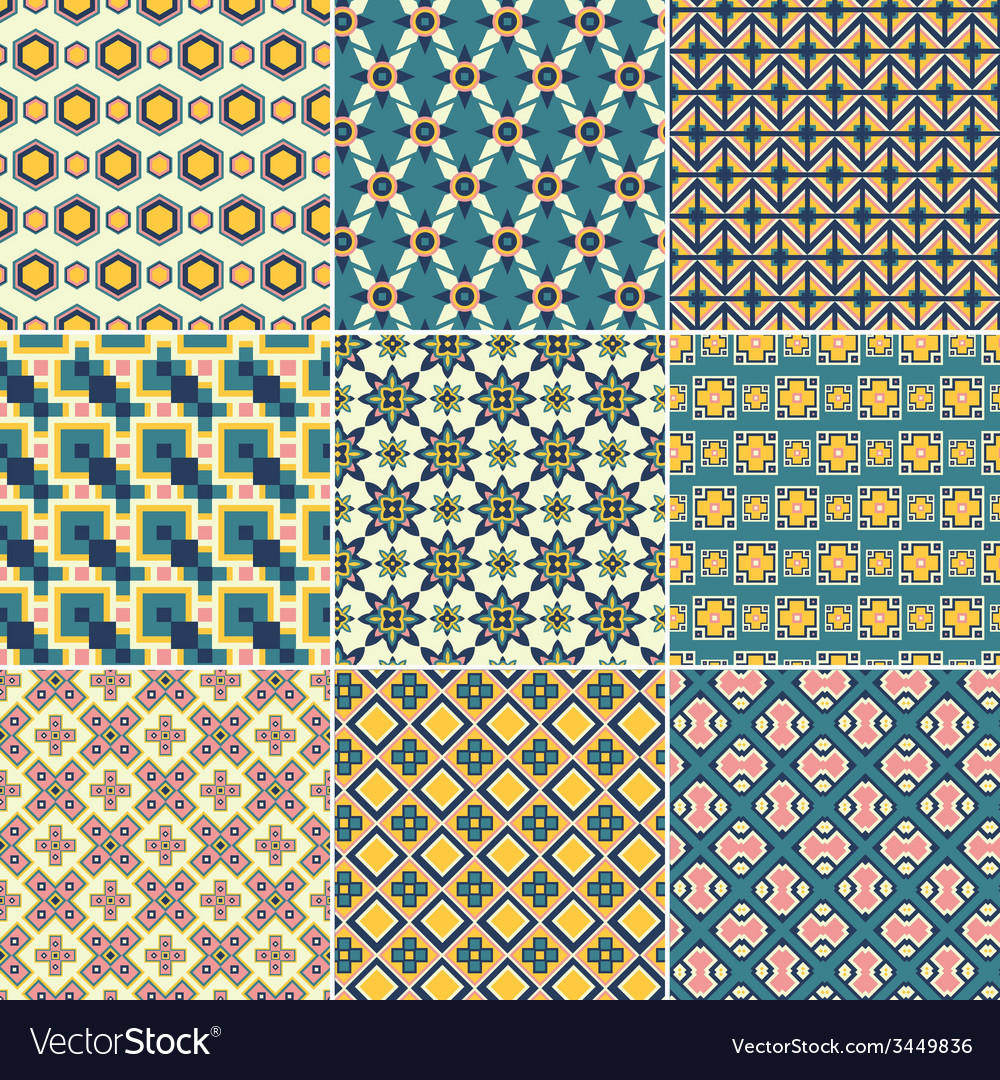 Pattern set Royalty Free Vector Image - VectorStock