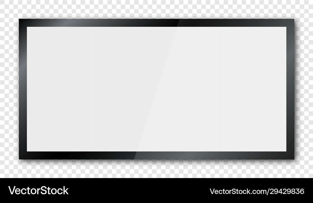 Realistic black television Royalty Free Vector Image
