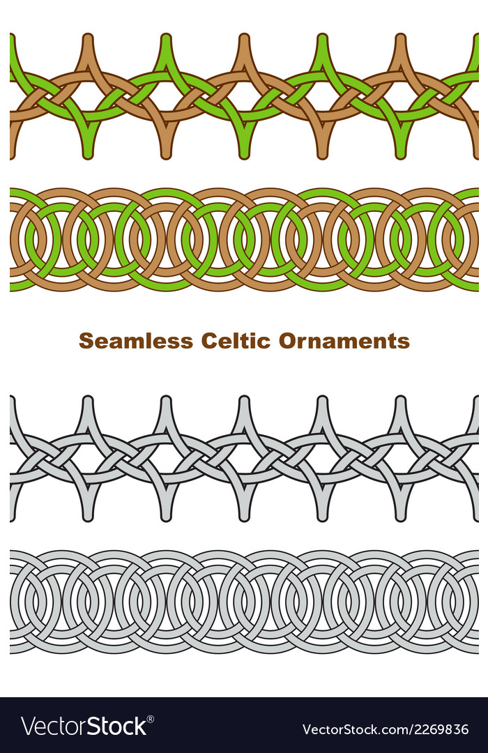 Seamless celtic borders Royalty Free Vector Image