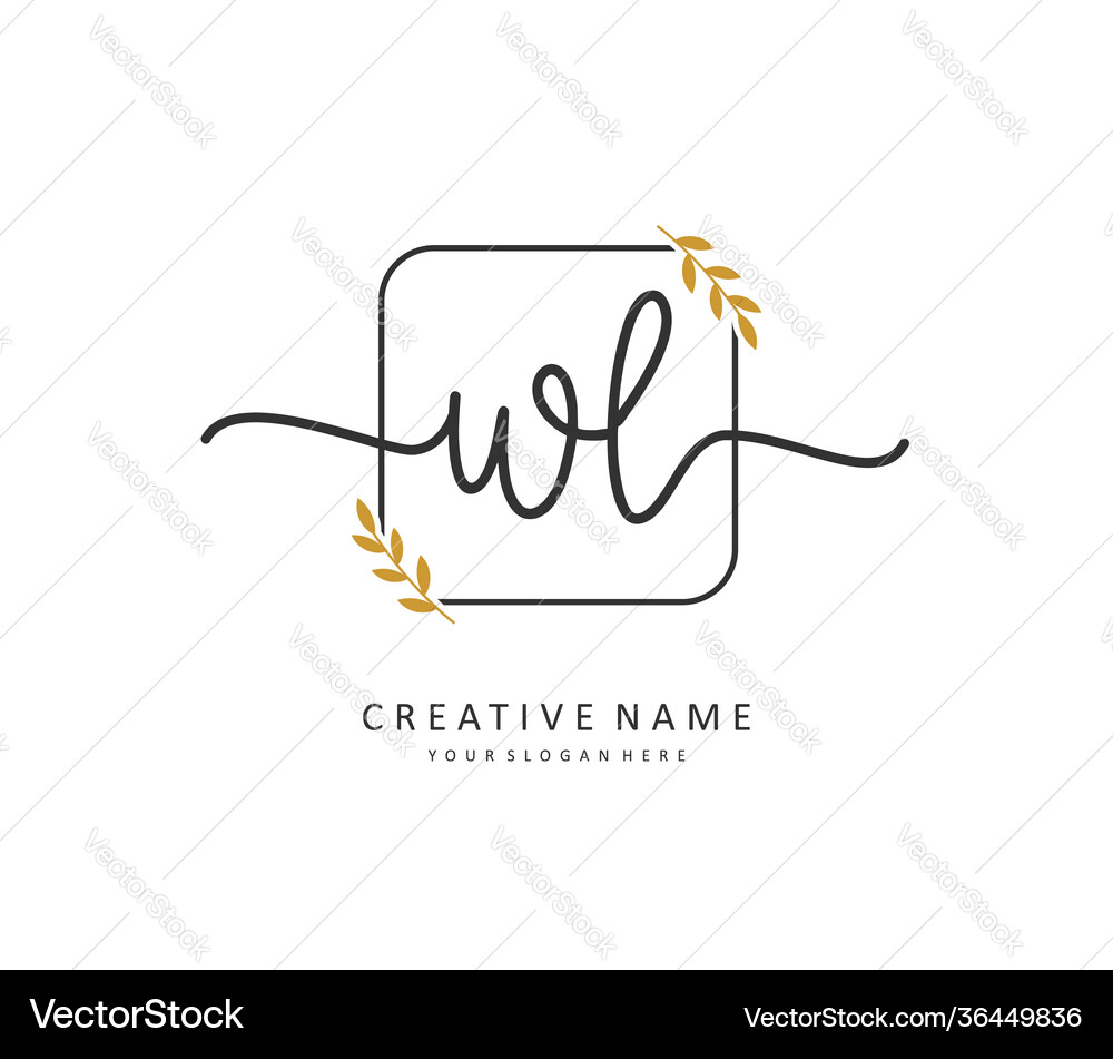 Wl initial letter handwriting and signature logo Vector Image