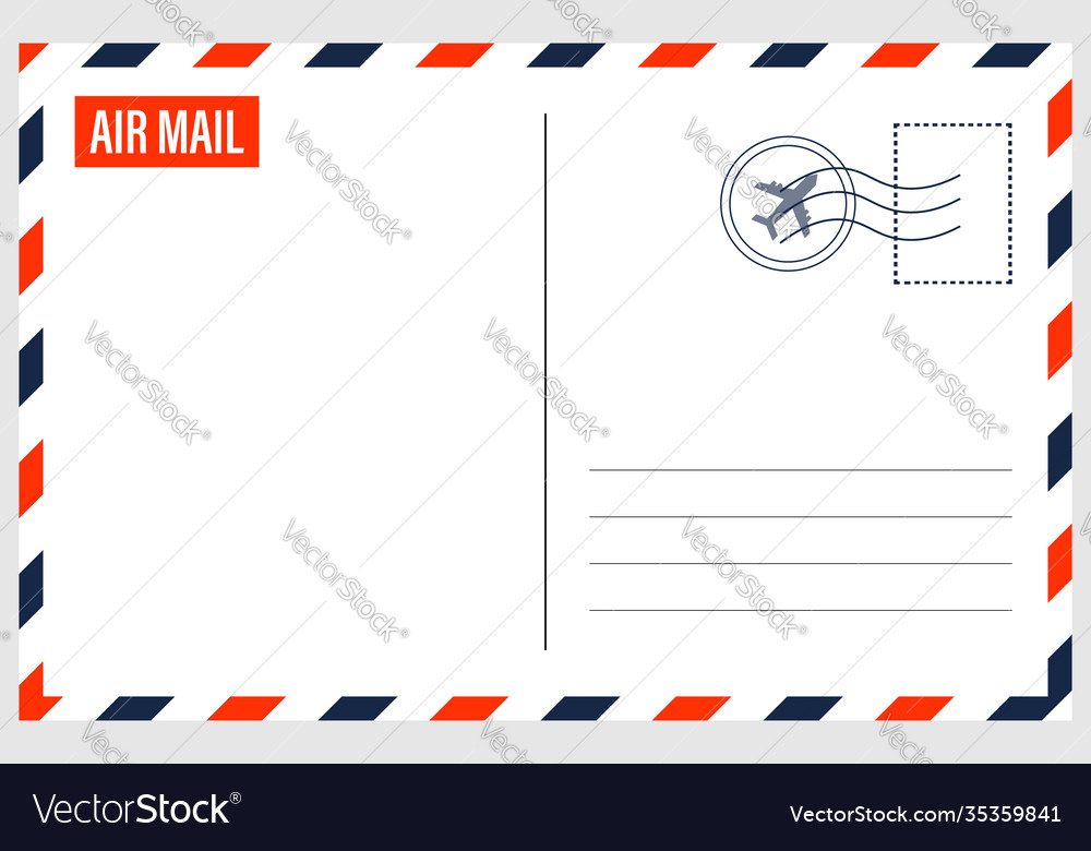 Airmail envelope border Royalty Free Vector Image