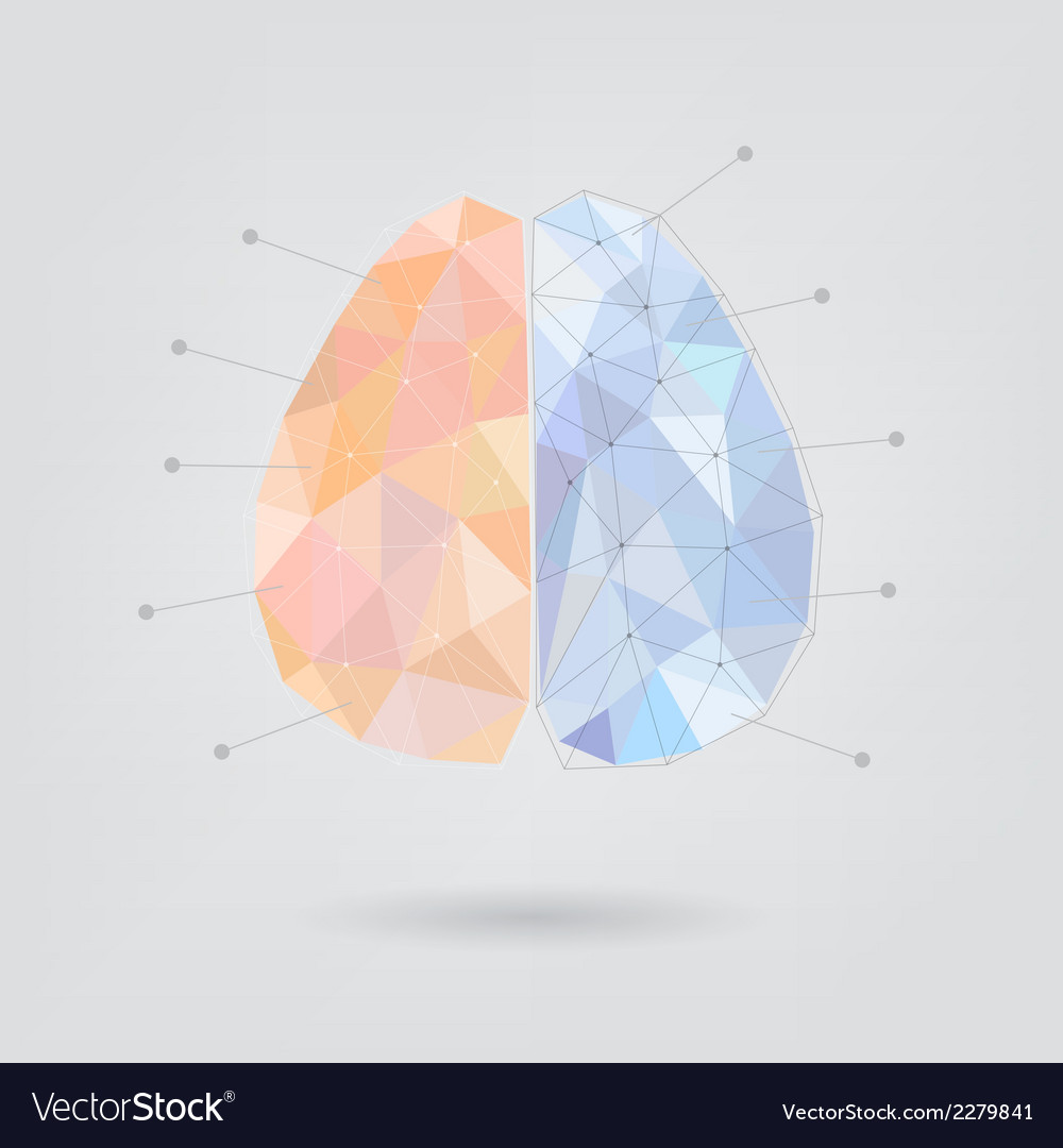 Brain concept creative triangle style v2 Vector Image