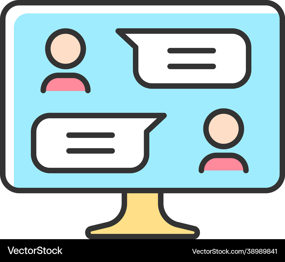 Digital communication channels rgb color icon Vector Image