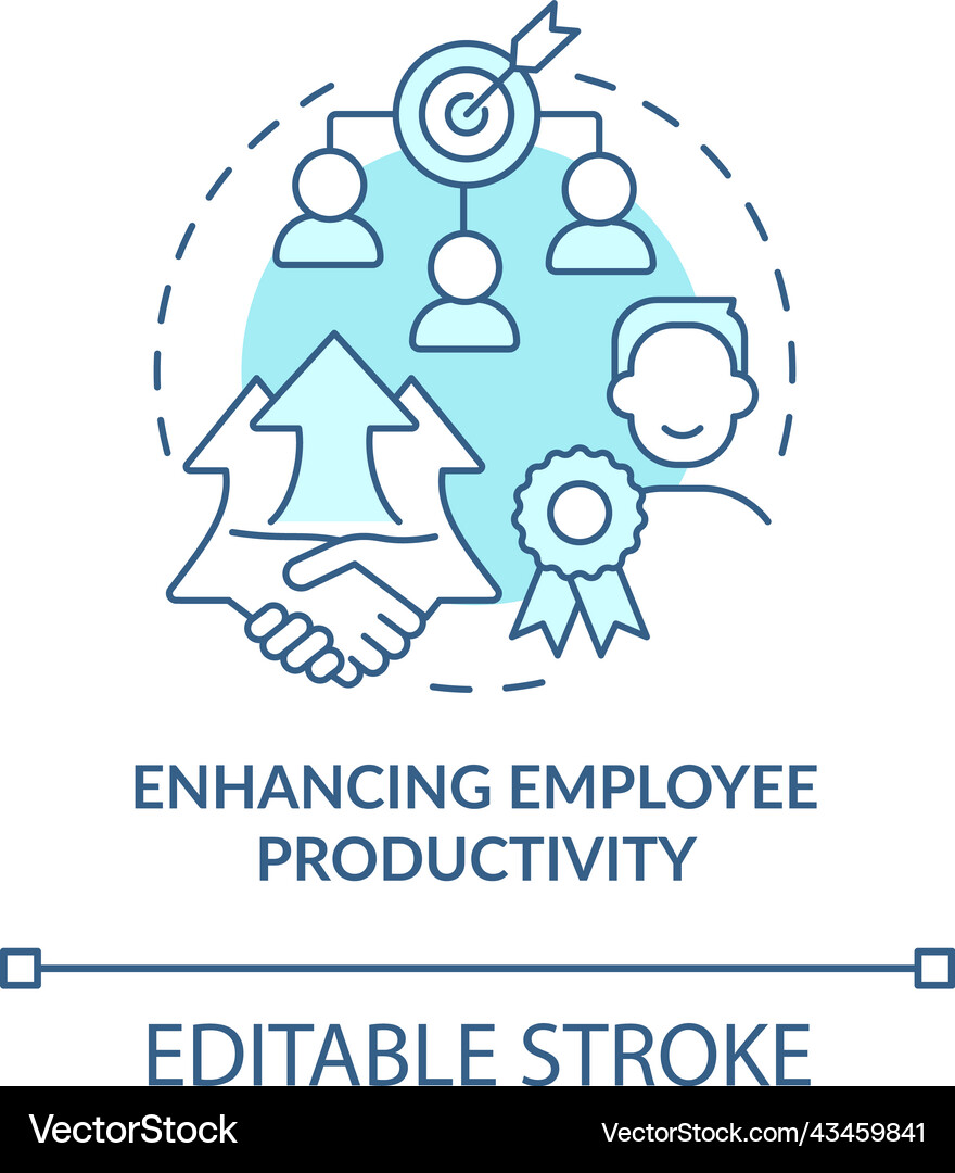 Enhancing employee productivity turquoise concept Vector Image