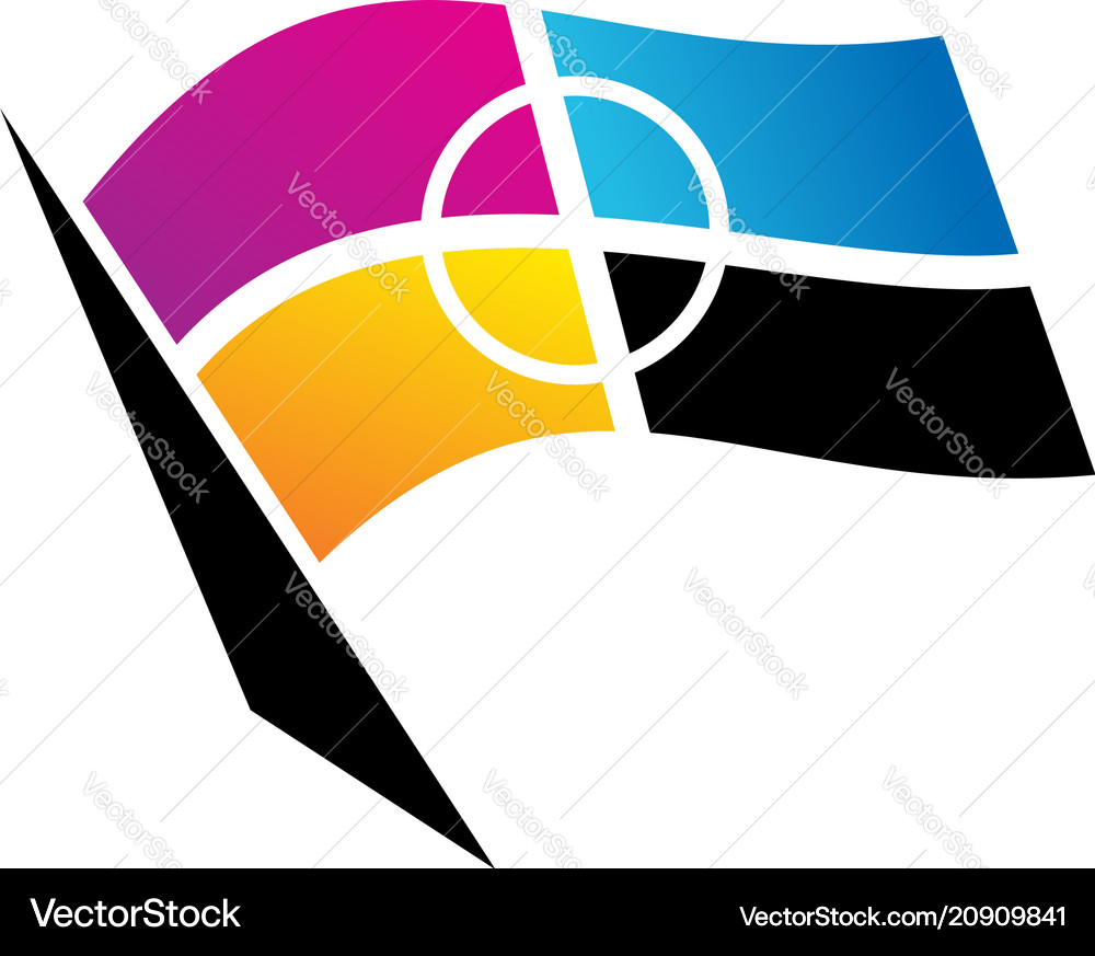 Flag of cmyk printing Royalty Free Vector Image