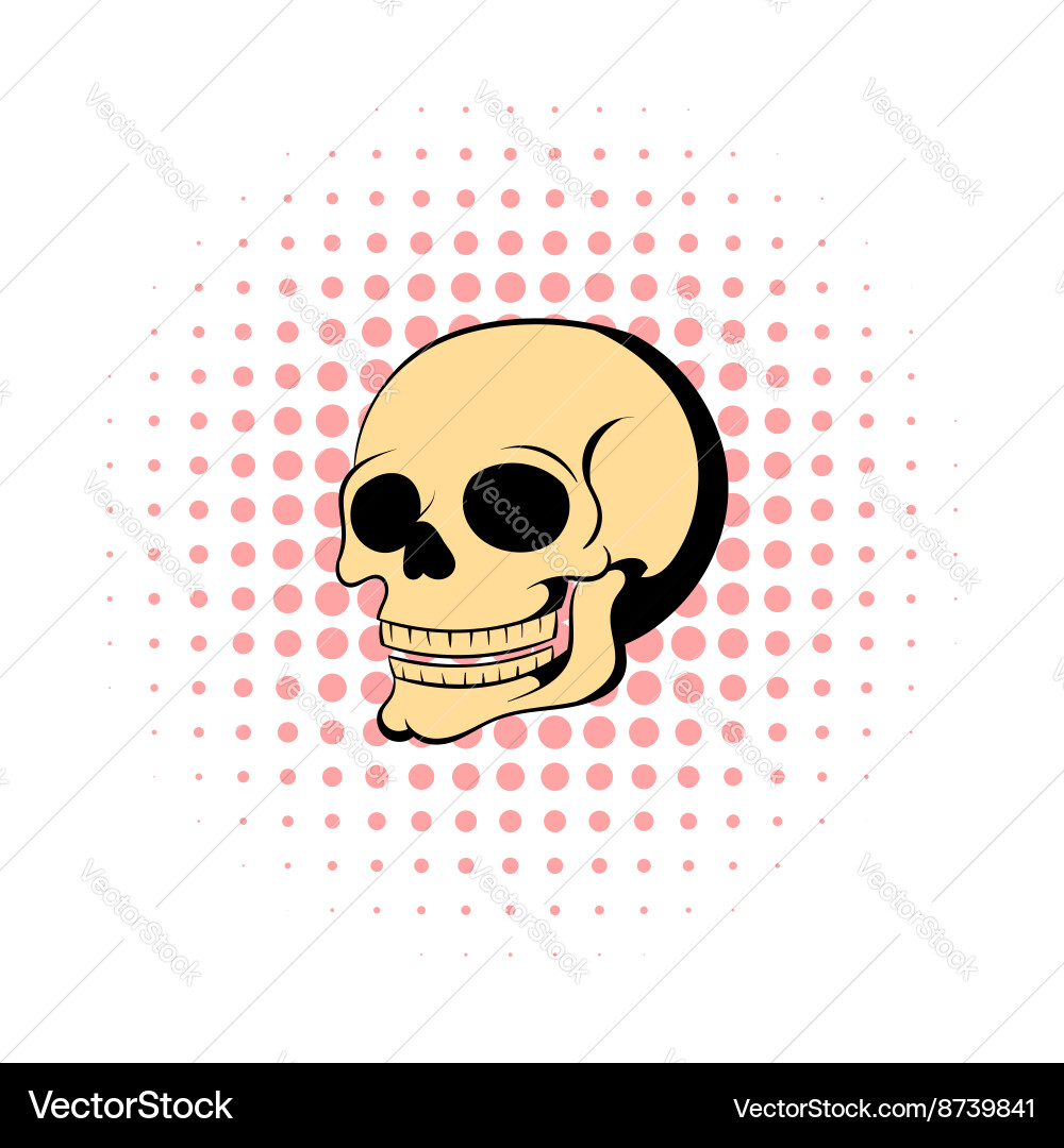 Human skull icon comics style Royalty Free Vector Image
