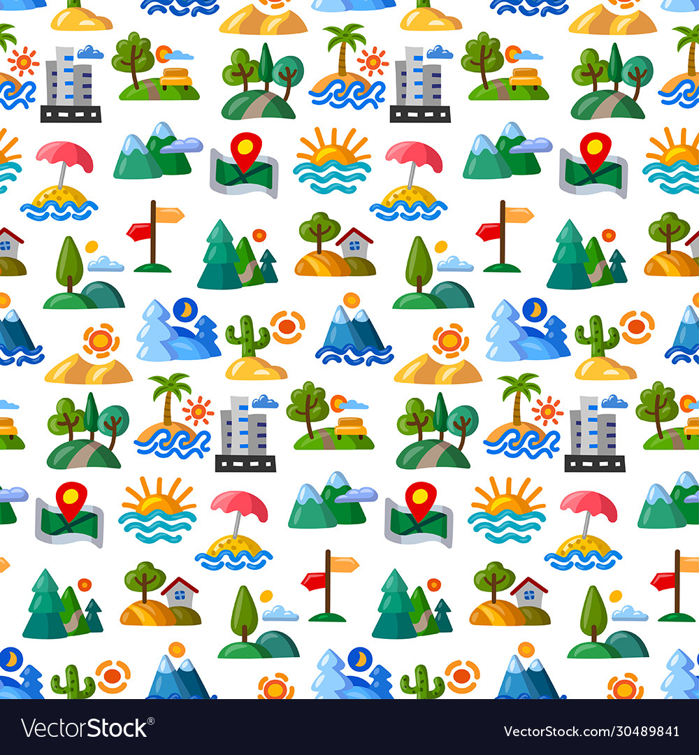 Landscapes seamless pattern Royalty Free Vector Image