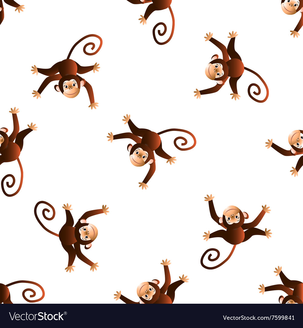 Pattern with monkeys Royalty Free Vector Image