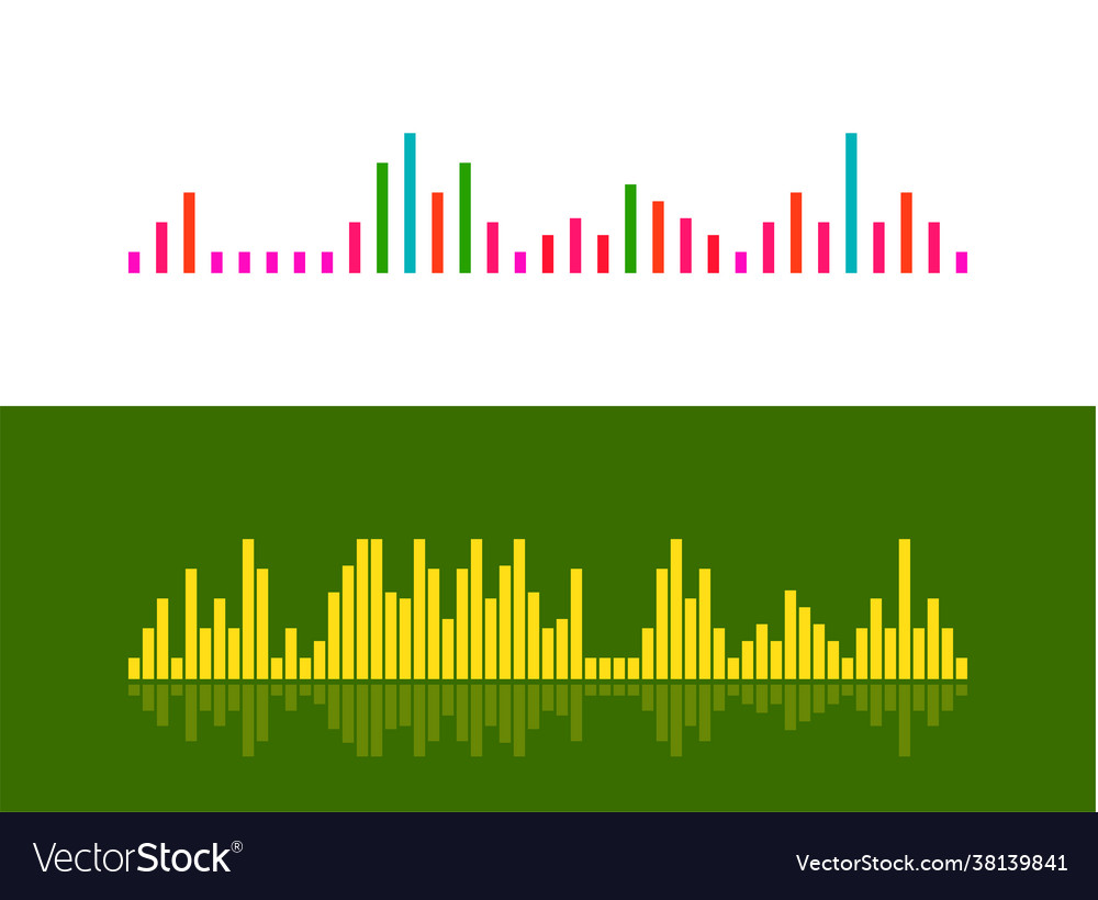 Set waves equalizer isolated Royalty Free Vector Image