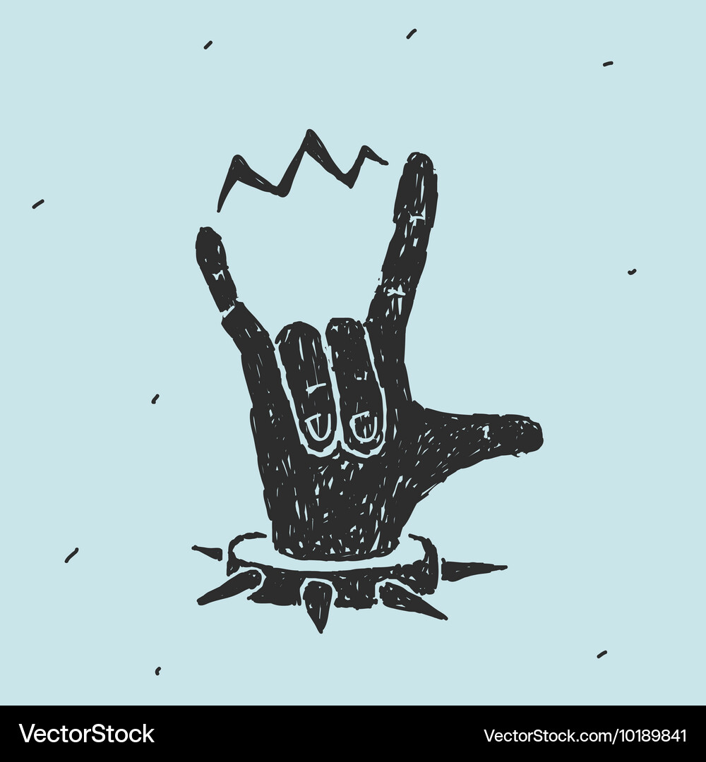 The Hand Symbol Heavy Metal Royalty Free Vector Image