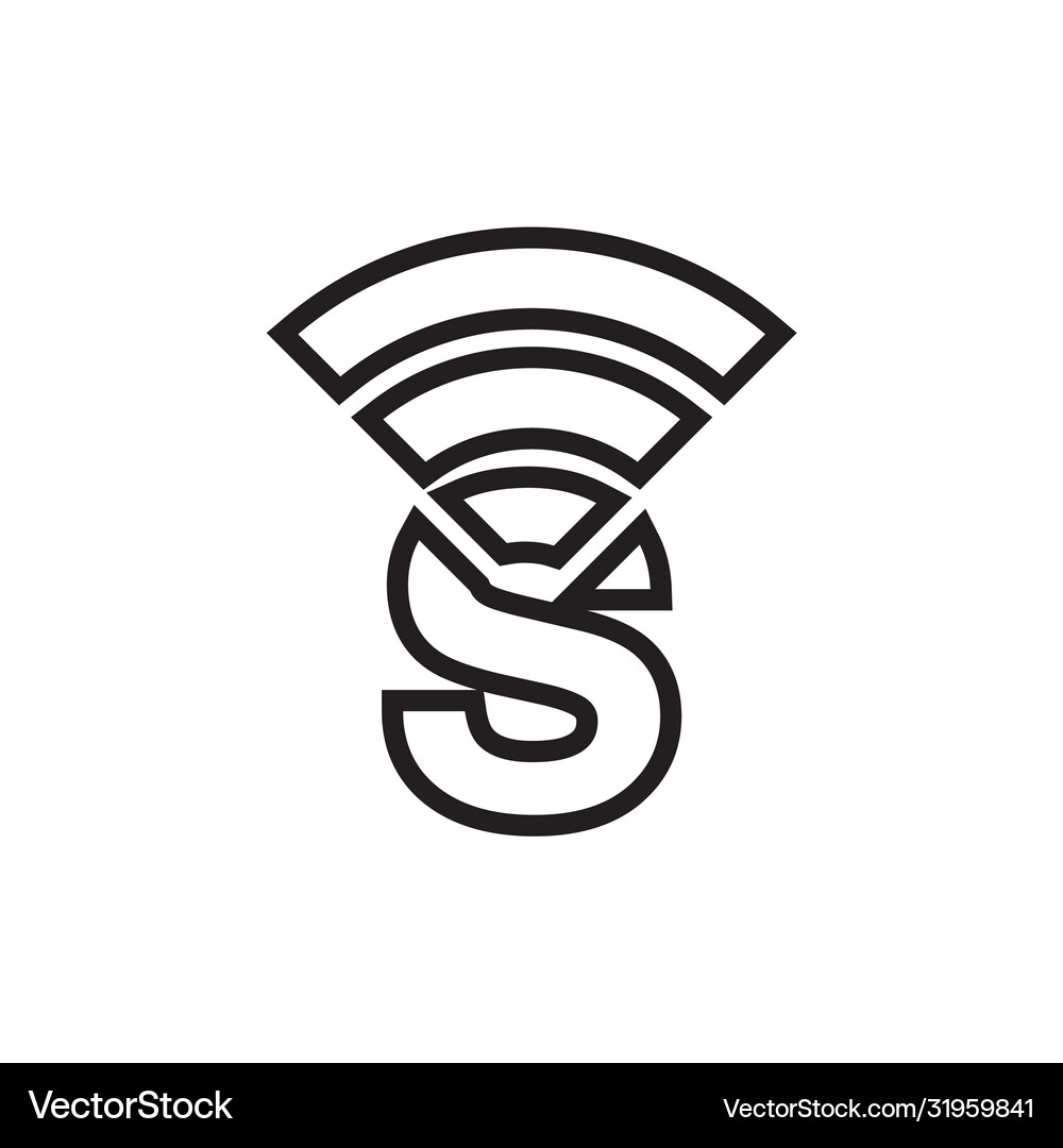 Wifi signal letter s icon Royalty Free Vector Image