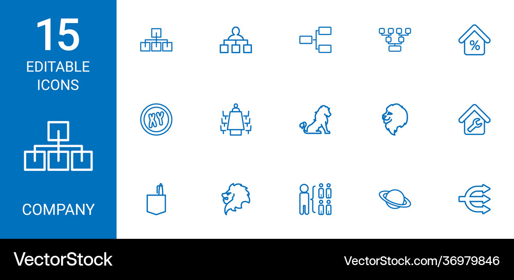 15 company icons Royalty Free Vector Image - VectorStock