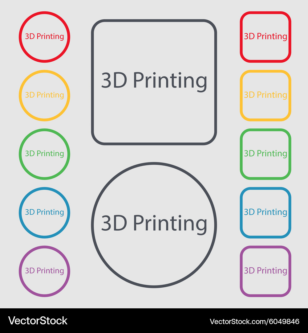 3d print sign icon symbol symbols Royalty Free Vector Image