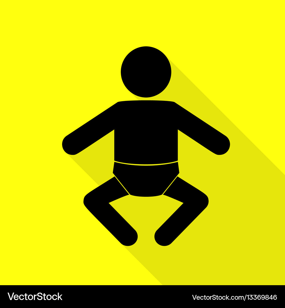 Baby sign black icon with flat style Royalty Free Vector